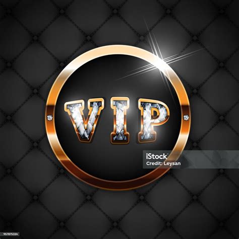 황금 다이아몬드 Vip 배지eps10 벡터와 검은 장식 배경 0명에 대한 스톡 벡터 아트 및 기타 이미지 0명 가죽 고급