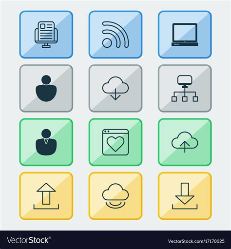 Web Icons Set Collection Of Wifi Down Arrow Vector Image