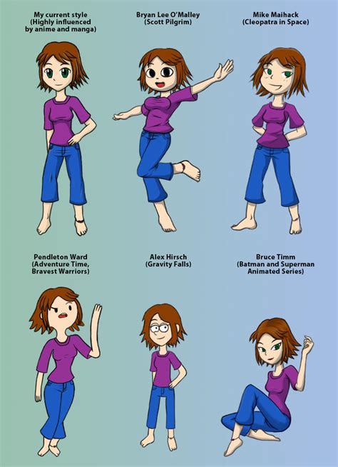 Hina Kim In 6 Different Art Styles By Otakunadian On DeviantArt