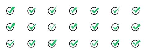 Premium Vector Set Of Check Mark Icons In A Circle Check Marks Or Ticks Green Confirm Symbol