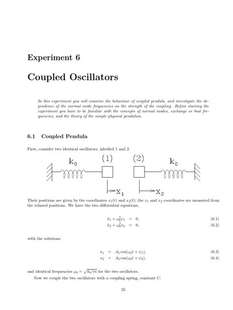 Coupled Oscillators Pdf Rotation Around A Fixed Axis Pendulum