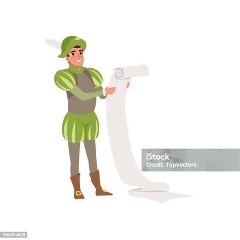 로얄 자 흰색 배경에 스크롤 벡터 일러스트 레이 션을 들고 유럽 중세 문자 광고에 대한 스톡 벡터 아트 및 기타 이미지 광고 깃털 남자 Istock