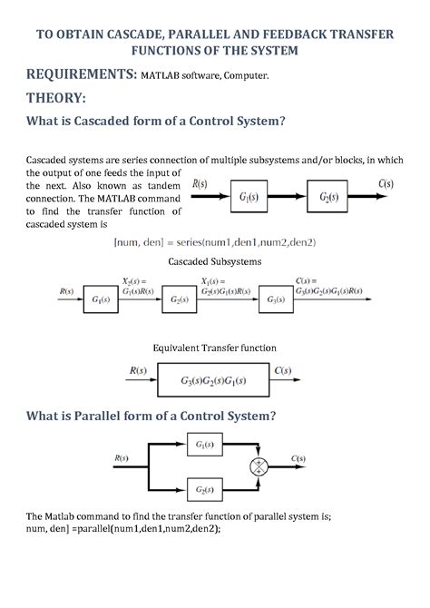 Solution To Obtain Cascade Parallel And Feedback Transfer Functions Of
