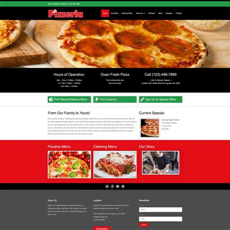Pizzeria Website Template Nexus Themes