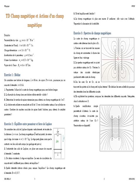 Champ Magnétique Et Actions Dun Champ Magnétique Pdf