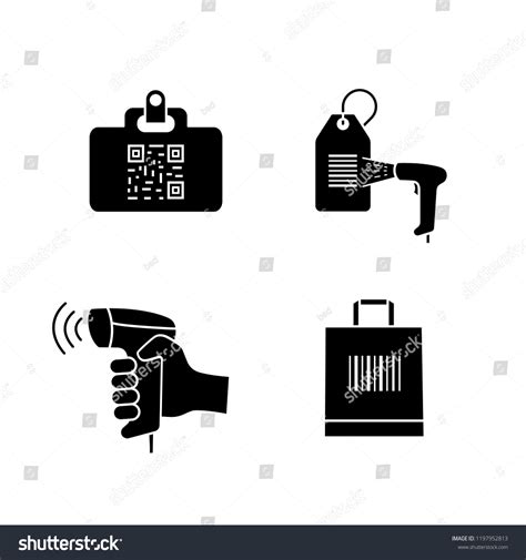 Barcodes Glyph Icons Set Qr Code Stock Vector Royalty Free 1197952813
