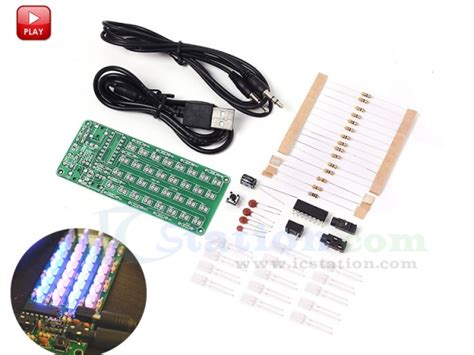 ASD 84 Audio Spectrum Display 8x4 DIY Kit Music Level Indicator Voice Spectrum Lights Learning