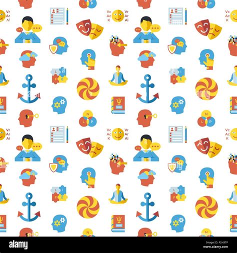 Digital Vector Neuro Linguistic Programming Icon Set Seamless Pattern Stock Vector Image And Art