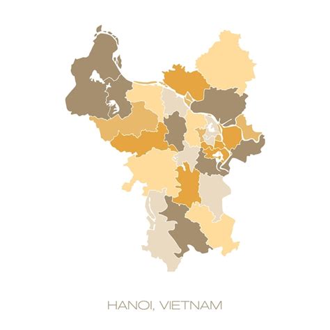 하노이 지도 프리미엄 벡터
