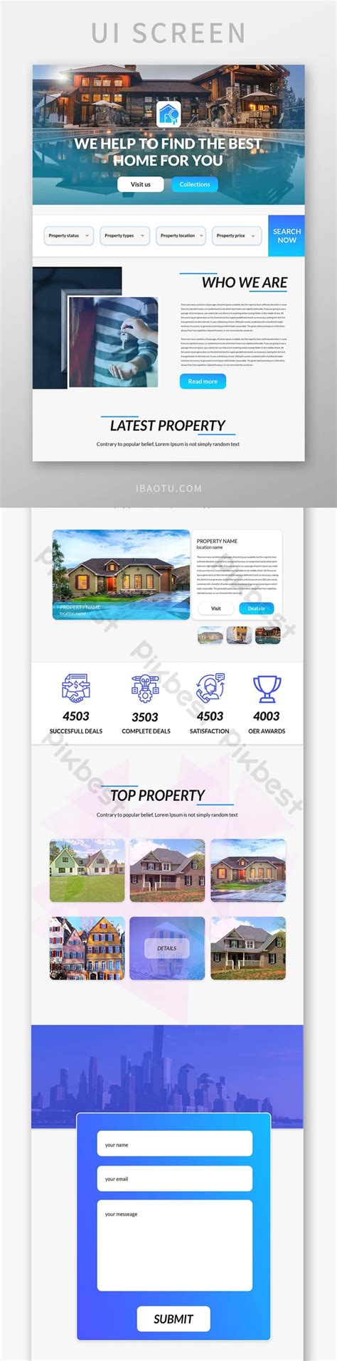 부동산 웹 사이트 웹·모바일 Ui 템플릿 무료 다운로드 Pikbest