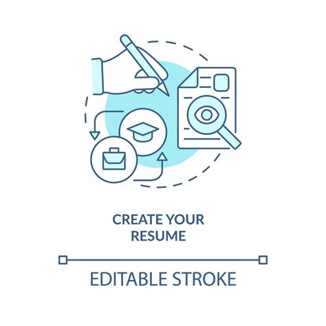 Create Your Resume Turquoise Concept Icon Search For Job Become