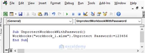 Excel Vba Unprotect Workbook With Password 7 Practical Examples