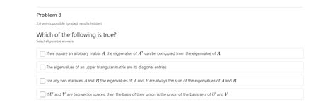 Solved Problem Points Possible Graded Results Chegg