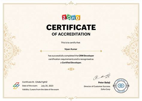 Vipan K On Linkedin Zoho Certification Certificationachievement