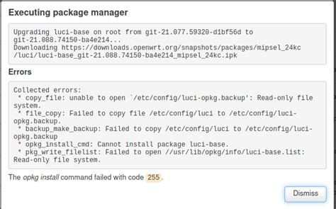 cannot update snapshot packages installing and using openwrt openwrt forum