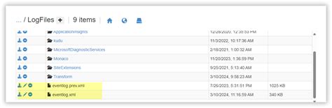 how to download event logs from azure app service
