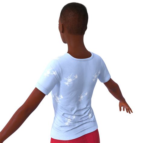 젊은 흑인 여성 캐주얼 의류 조작 3d 모델 249 Max Free3d