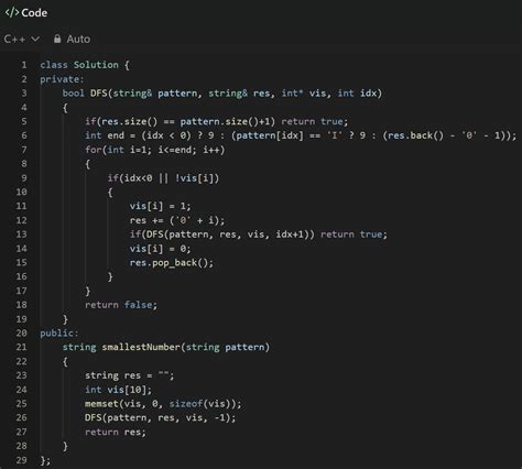 2375 Construct Smallest Number From Di String 解題紀錄 佛朗火箭製造基 Supersonico Dcard