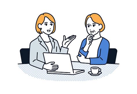 양복을 입은 여성을 상담하는 노인 여성의 벡터 일러스트 레이 션 자료 여자에 대한 스톡 벡터 아트 및 기타 이미지 여자 은행 사람들 Istock