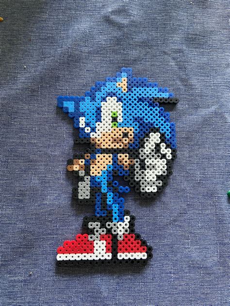 Sonic The Hedgehog Perler Bead Design Etsy