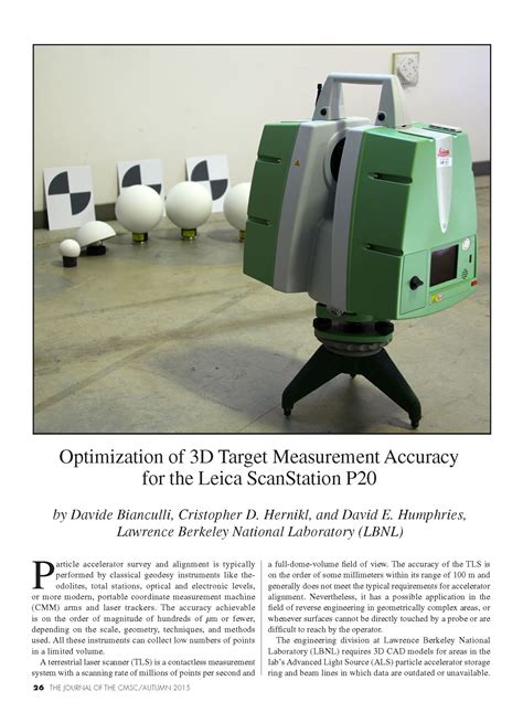 Optimization Of 3d Target Measurement Accuracy For The Leica