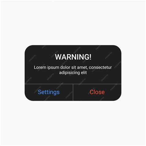 Premium Vector Smartphone Screen Warning Notification Interface