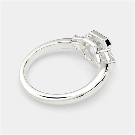 Emilia Emerald Cut Trilogy 3 Stone Engagement Ring Setting Nivetta