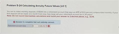 solved problem 5 24 calculating annuity future values [lo 1]