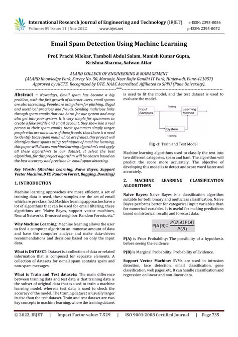 Email Spam Detection Using Machine Learning Pdf