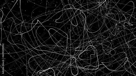 Background With White Pencil Lines Hand Drawn Doodles Dynamically