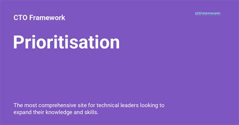 Prioritisation Cto Framework
