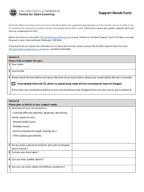 Fillable Online Support Needs Form Fax Email Print Pdffiller