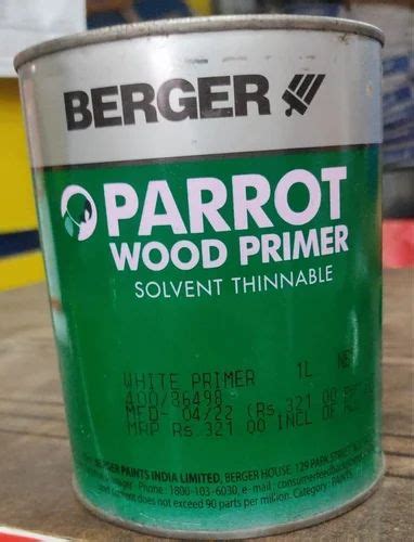 Berger Parrot Wood Primer Solvent Thinnable At ₹ 230litre Berger