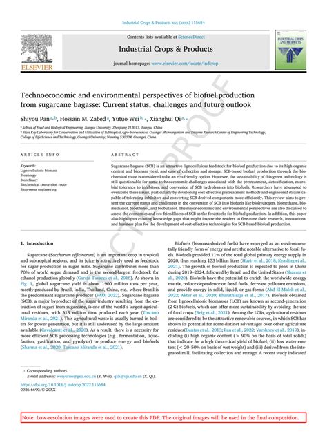 PDF Technoeconomic And Environmental Perspectives Of Biofuel