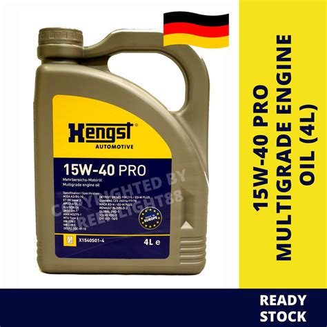 HENGST 15W-40 PRO MULTIGRADE ENGINE OIL (4L) | Shopee Malaysia