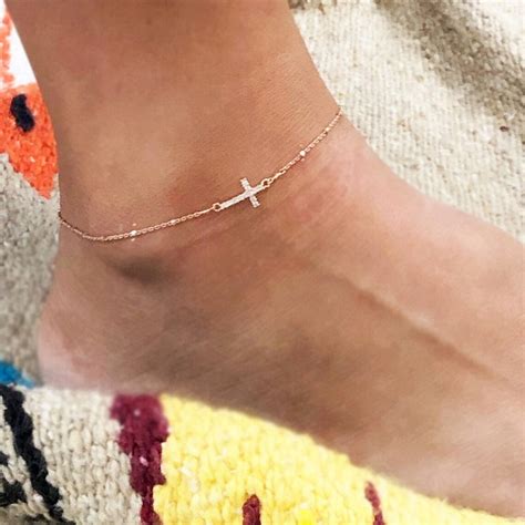 Cross Anklet Etsy