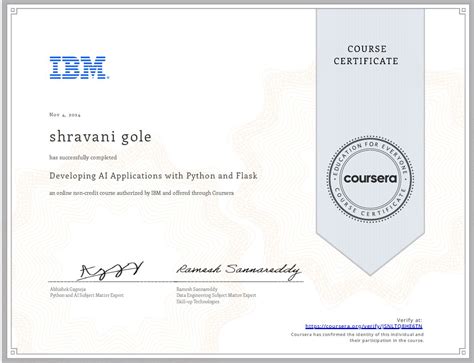 Shravani Gole On Linkedin Ai Python Flask Ibm Coursera Machinelearning