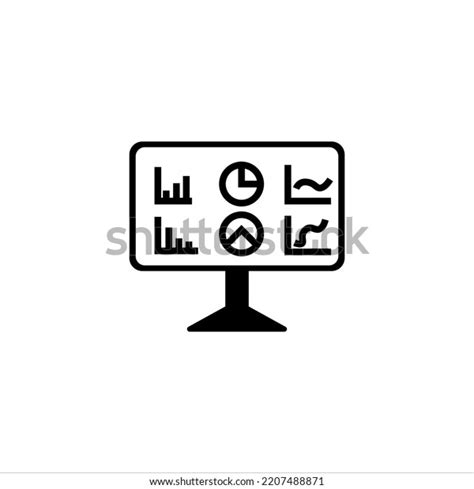 Computer Monitor Graphs Vector Illustration Stock Vector Royalty Free Shutterstock