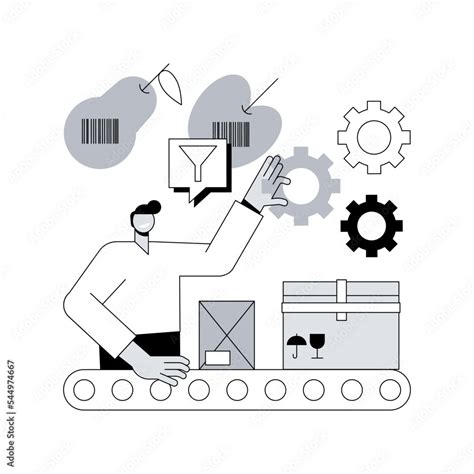 Sortation Systems Abstract Concept Vector Illustration Product Sortation Conveyor Based System
