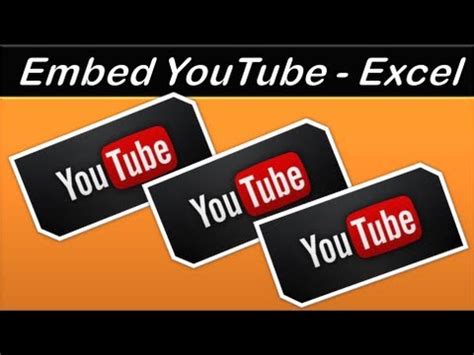 Embed Video YouTube Microsoft Excel Embed YouTube Video Into Spreadsheets YouTube