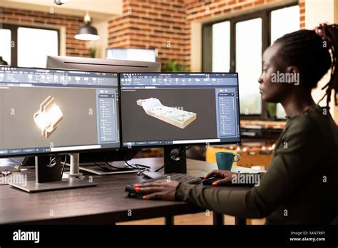 African American Technical Expert Prototyping Machinery And Constructing Engine Models Digitally