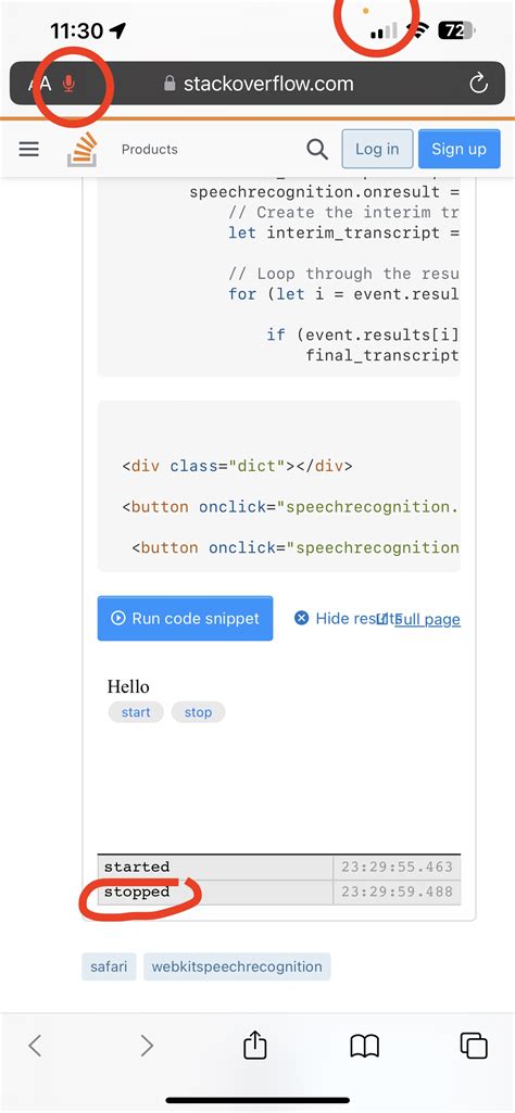 Safari Webkitspeechrecognition Continuous Bug Stack Overflow