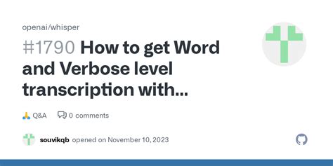 How To Get Word And Verbose Level Transcription With Large V3 With