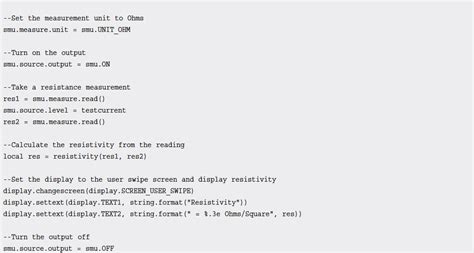 Resistivity Measurements Using The Model 2450 Sourcemeter Smu Instrument And A Four Point