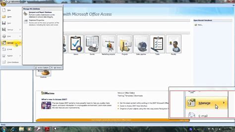 Access 2007 Tutorial How To Compact A Database Youtube