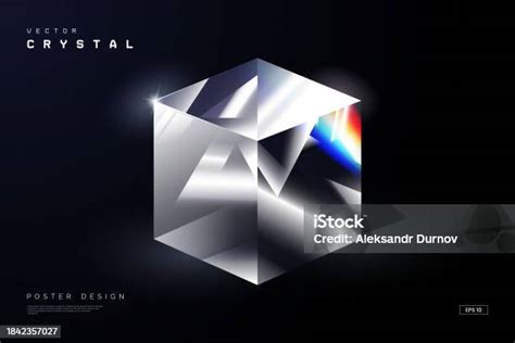 추상적인 유리 크리스탈 큐브 와 빛 반사 와 고립된 통하고 있는 검은 배경 빈 다이아몬드 큐브 3d 스타일 포스터 웹사이트 보석