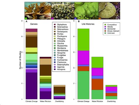 Plot Of A Coral Genera And B Coral Life Histories Included In All