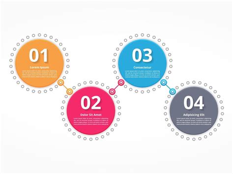 Four Connected Circles With Numbers And Text Vector Art At Vecteezy