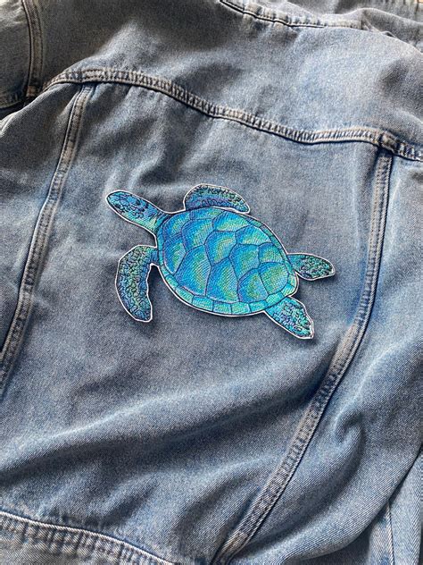 Sea Turtle Fusible Patch Tortoise Iron On Applique Sea Ocean