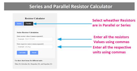 Series And Parallel Resistor Calculatoradd Unlimited Etechnog